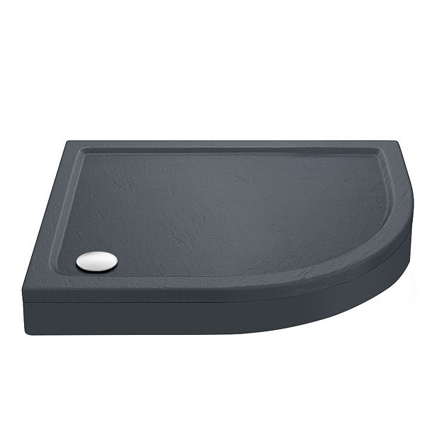 Aurora RH Slate Effect Stone Offset Quadrant Shower Tray + Riser Kit ...