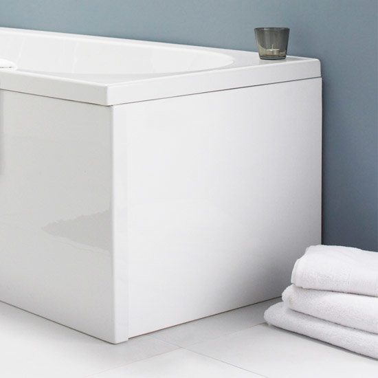 B-Shaped Bath Acrylic End Panel - White - NAP002 at Victorian Plumbing UK