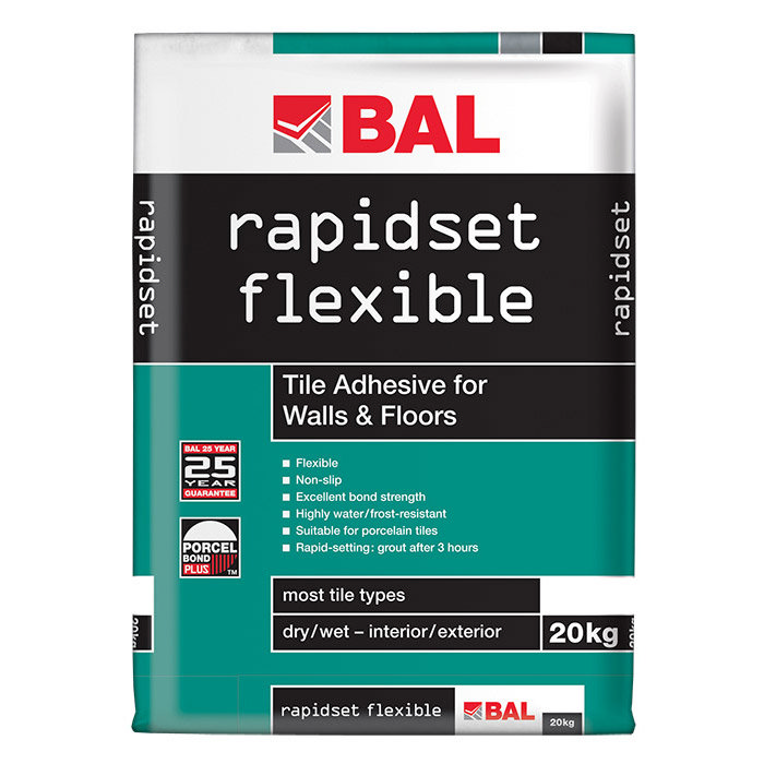 BAL - 20kg Rapidset Flexible Tile Adhesive - Various Colours at ...