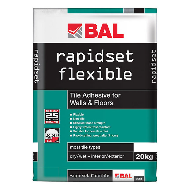 BAL - 20kg Rapidset Flexible Tile Adhesive - Various Colours at ...