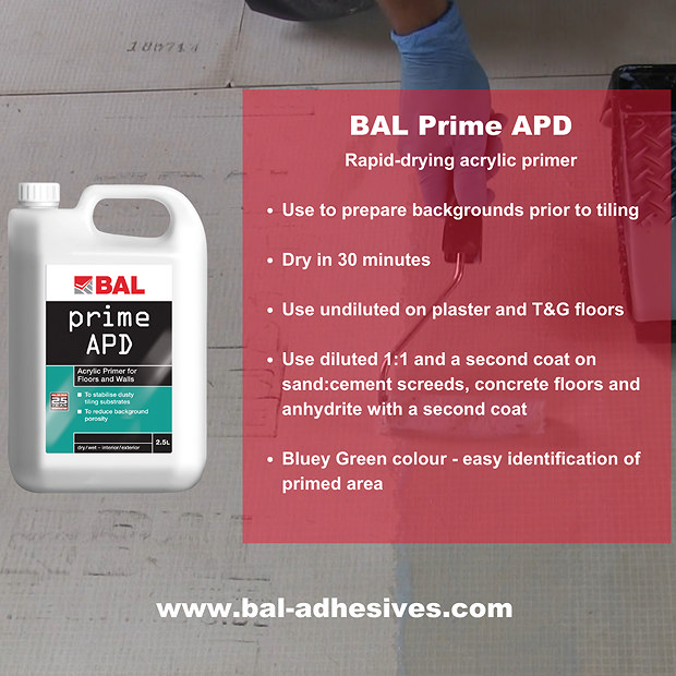 BAL Prime APD Acrylic Primer For Walls and Floors - 2.5 Litre