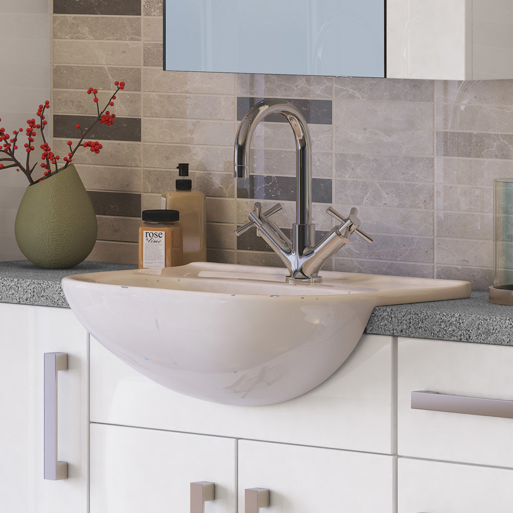 Balterley Jasmine 55cm Semi-Recessed Basin | Victorian Plumbing.co.uk