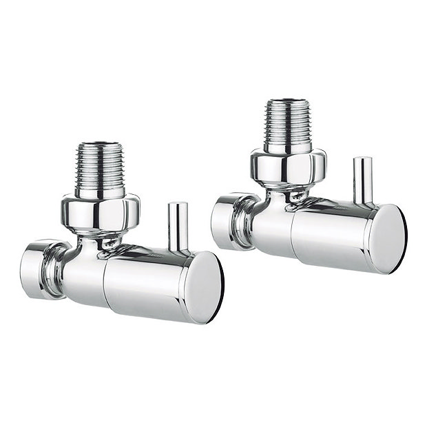 Crosswater - Chrome Round Angled Radiator Valves - RADVA1 at Victorian ...