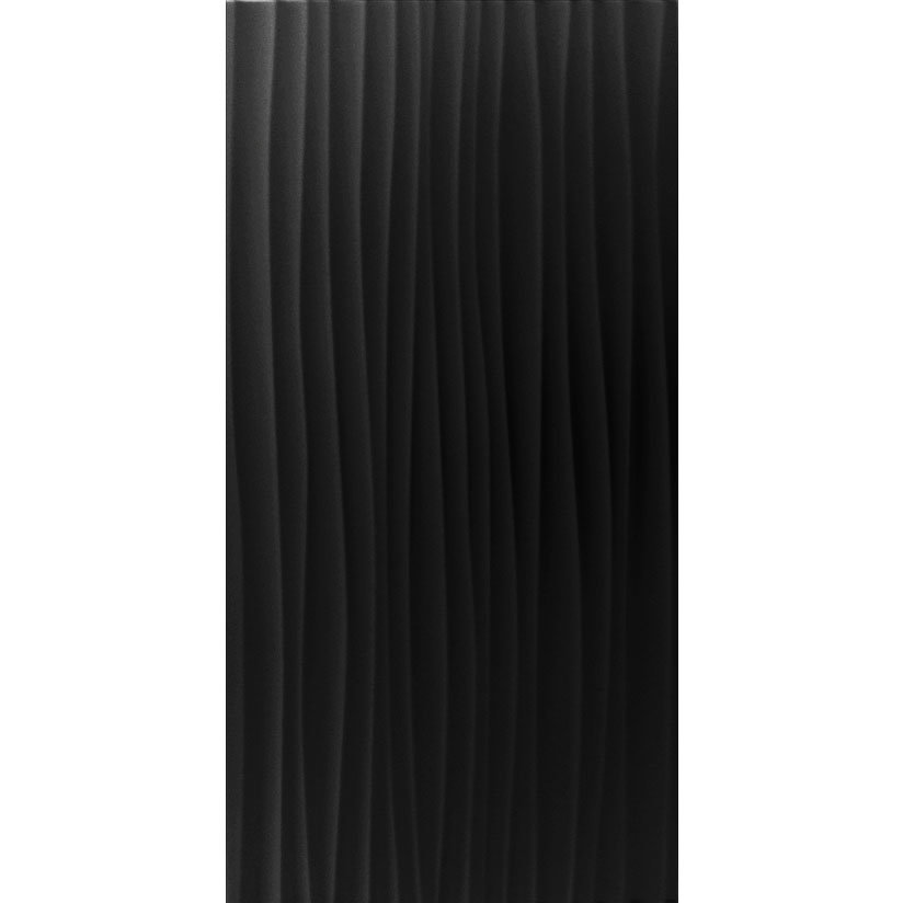 BCT Tiles - 8 Form Wave Black Gloss Wall Tiles - 248x498mm - BCT18758 ...