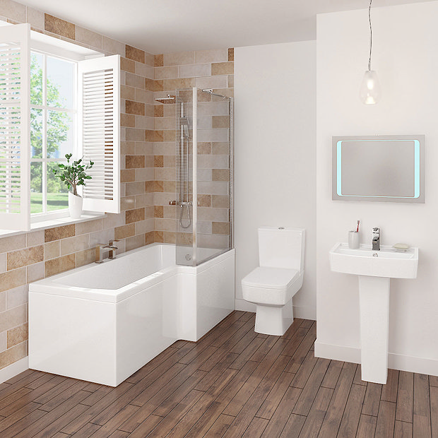 Bliss L-Shaped 1600 Complete Bathroom Package | Victorian Plumbing UK