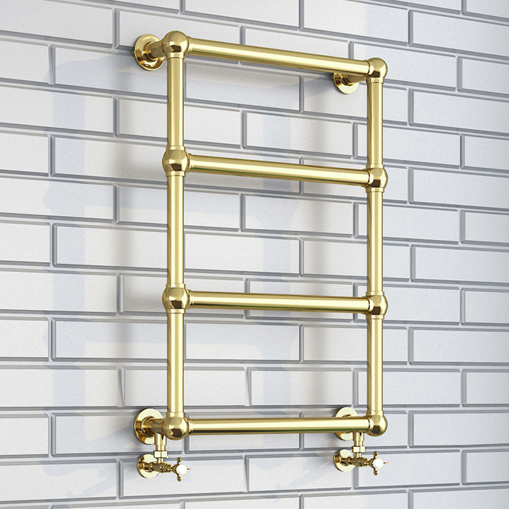 Bloomsbury Traditional Vintage Gold 748 x 498 Wall Mounted Towel Rail ...
