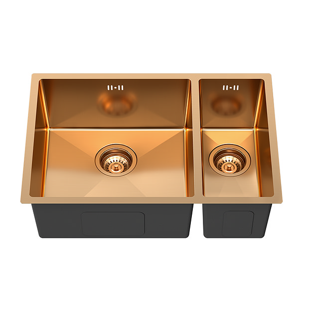 Bower 1.5 Bowl Brushed Copper Undermount Stainless Steel Kitchen Sink ...