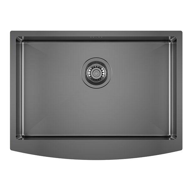 Bower 600 x 450 Brushed Gunmetal Curved Stainless Steel Belfast Kitchen ...