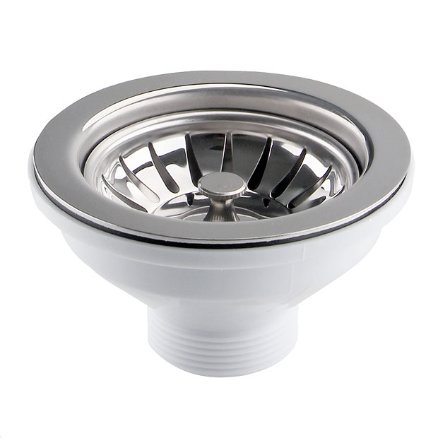 Bower Stainless Steel Basket Strainer Kitchen Sink Waste No Overflow ...