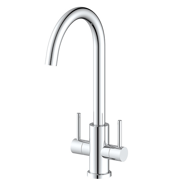 Bower Toronto C-Spout Dual Lever Kitchen Sink Mixer - Polished ...
