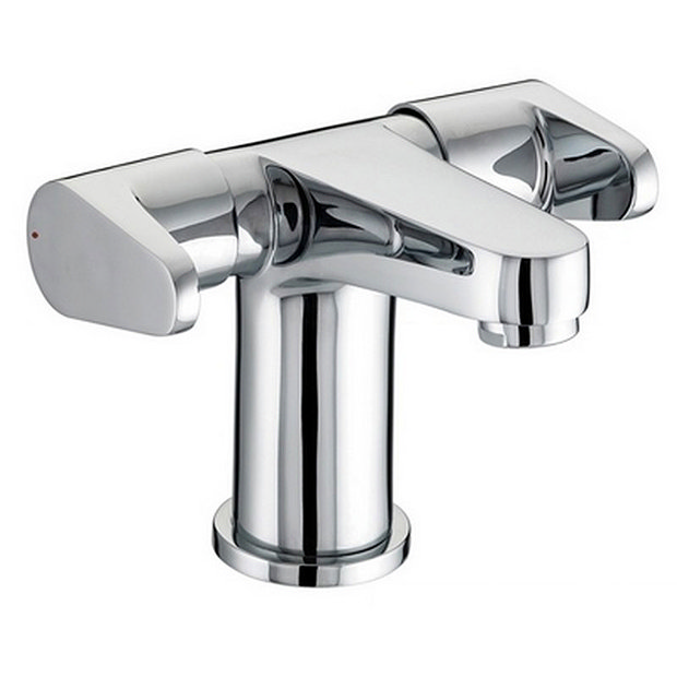 Bristan - Quest Contemporary 2 Handled Basin Mixer w/ Clicker Waste ...