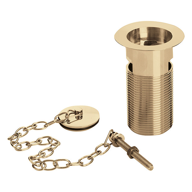 Bristan Slotted Basin Waste with Plug - Gold Plated | Victorian Plumbing