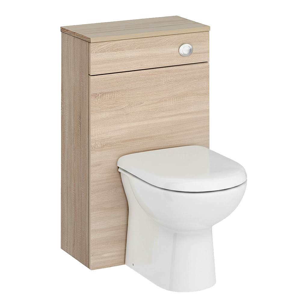 Brooklyn Natural Oak WC Unit + Cistern (500mm Wide) | Victorian Plumbing UK