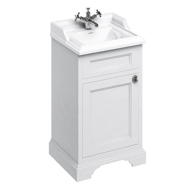 Burlington 500mm Freestanding Cloakroom Vanity Unit & Basin - Matt White