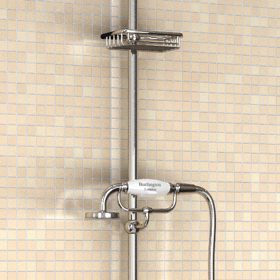 Burlington Claremont Angled Bath Shower Mixer w Riser, Curved Arm, 9 ...
