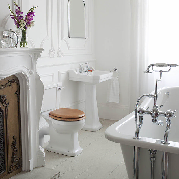 Burlington Edwardian Medium Basin and Pedestal - Various Tap Hole ...