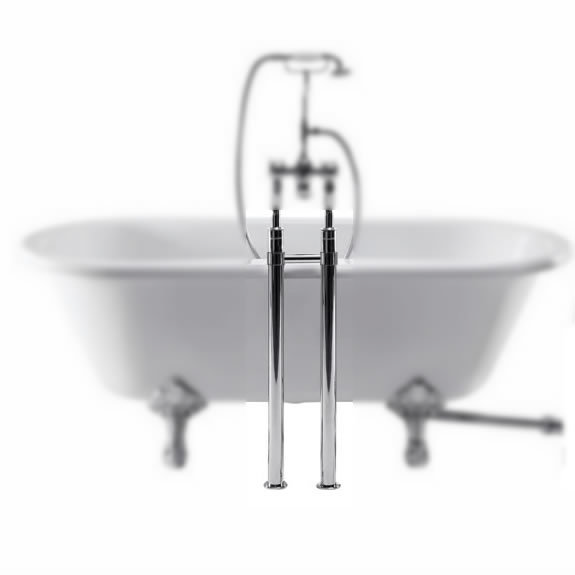 Burlington Gold Freestanding Bath Standpipes with Support Bar