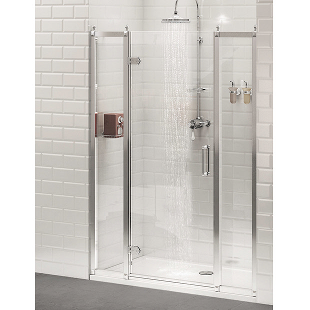 Burlington Traditional Recessed Hinged Shower Door with 2 x Inline ...