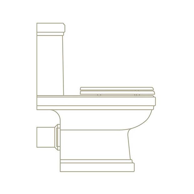 Burlington Riviera Close Coupled Open Back Toilet with Soft Close Seat
