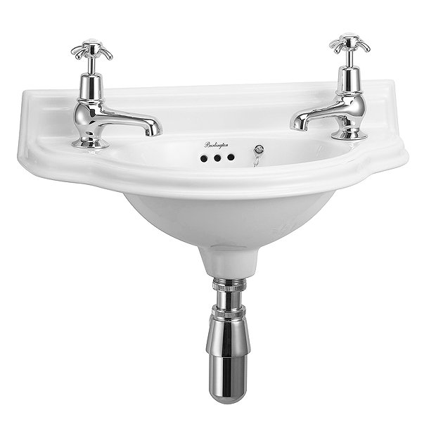 Burlington Traditional Wall Mounted Curved Cloakroom Basin - P13 at ...