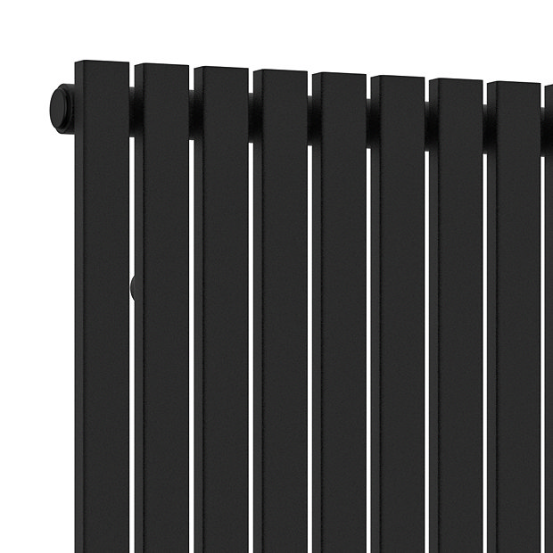 Cadiz 1600 x 530 Designer Radiator with Towel Bar Matt Black