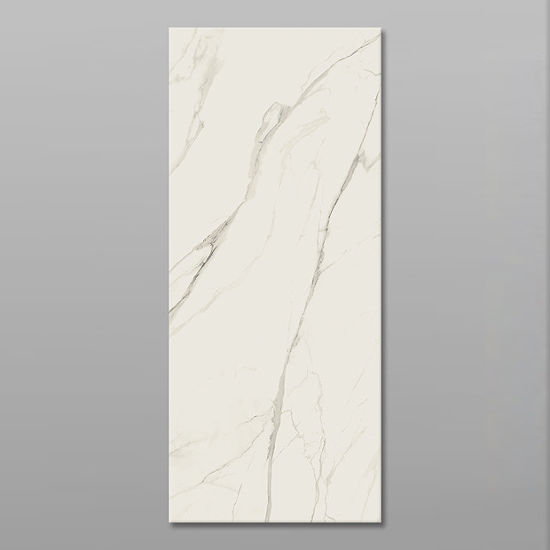 Caprenda White Marble Effect Large Format Wall and Floor Tile - 1200 x ...