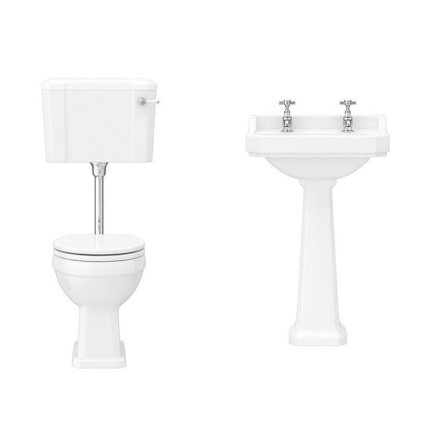 Carlton Low Level Bathroom Suite - Low level toilet with 2TH basin and ...