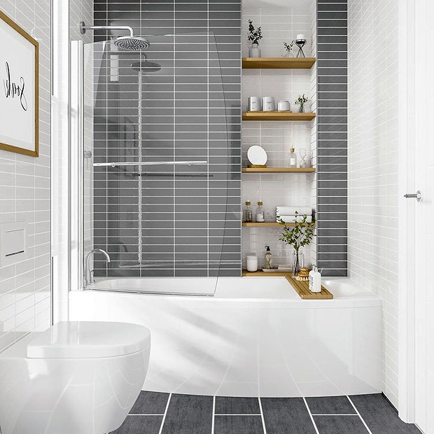 Cast 1685 x 685 Space Saving Bath with Bath Screen | Victorian Plumbing UK