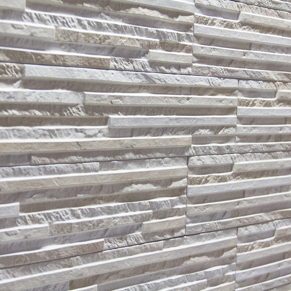 Casterton Cream Thin Stone Effect Split Face Tiles - 100 x 500mm
