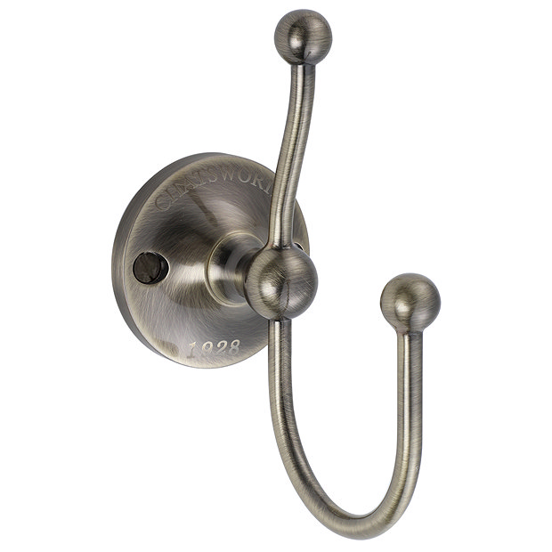 Chatsworth 1928 Antique Brass Traditional Double Robe Hook | Victorian ...