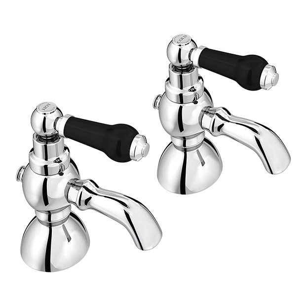 Chatsworth 1928 Traditional 3 Inch Black Lever Pillar Basin Taps ...
