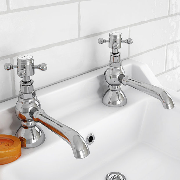 Chatsworth 1928 Traditional 5 Inch Spout Crosshead Pillar Basin Taps ...