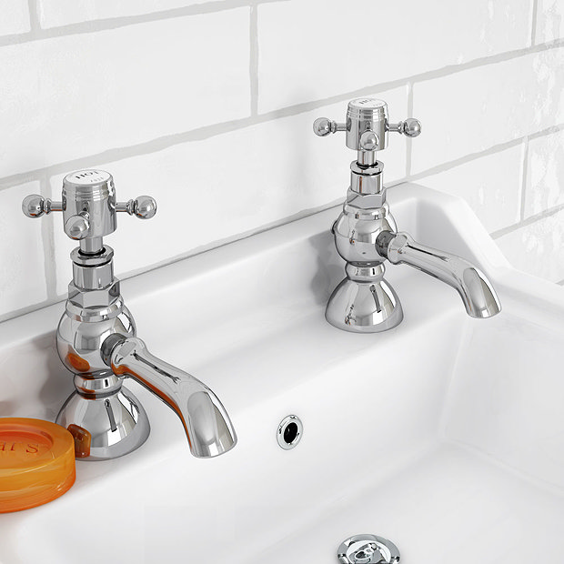 Chatsworth 1928 Traditional Crosshead Pillar Basin Taps | Victorian ...