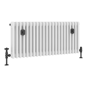 Chatsworth 450 x 1010mm Cast Iron Style 3 Column White Radiator - Matt ...