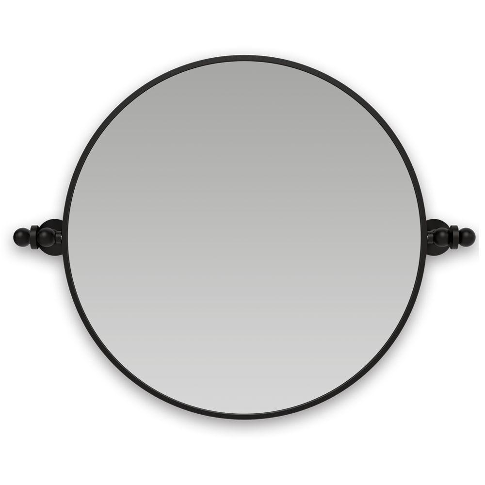 Chatsworth 600 Round Tiltable Mirror - Matt Black | Victorian Plumbing UK