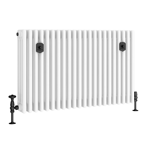 Chatsworth 600 x 1010mm Cast Iron Style 4 Column White Radiator - Matt ...