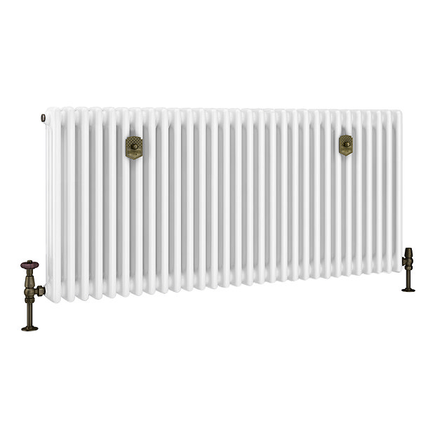 Chatsworth 600 x 1370mm Cast Iron Style 3 Column White Radiator ...