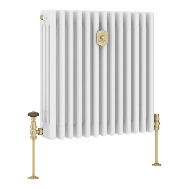 Chatsworth 600 x 605mm Cast Iron Style 4 Column White Radiator ...