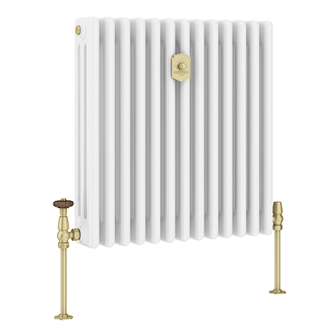 Chatsworth 600 x 605mm Cast Iron Style Traditional 3 Column White ...