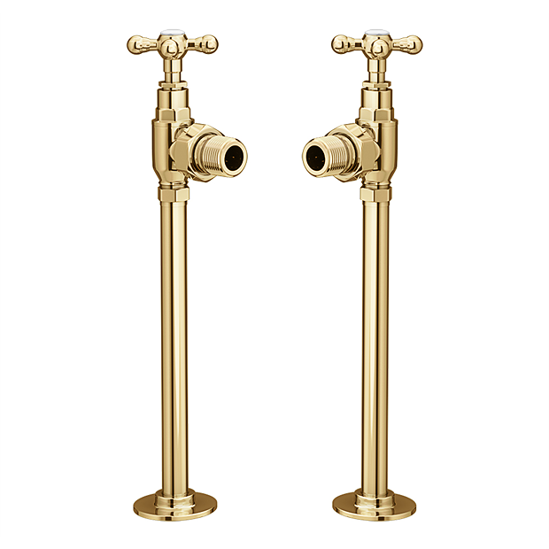 Chatsworth Ashford Gold Angled Traditional Radiator Valves | Victorian ...