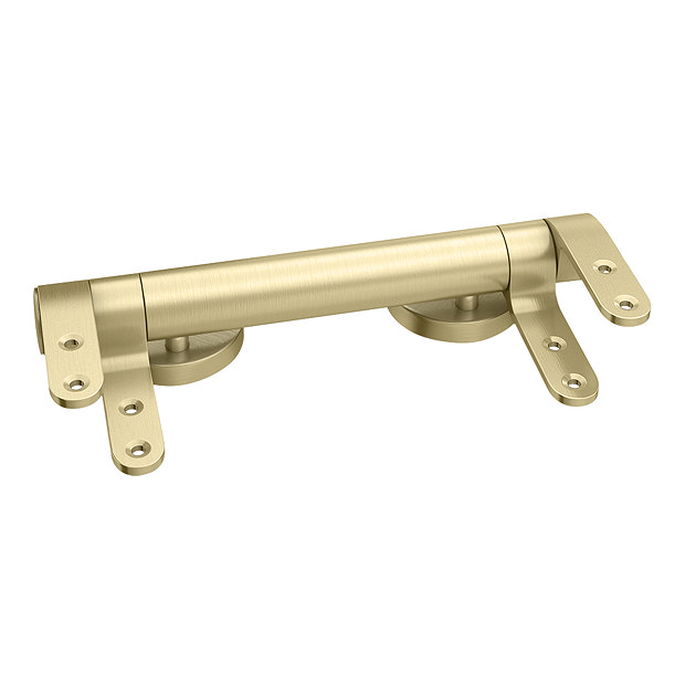 Chatsworth Blue Soft Close Toilet Seat with Brushed Brass Hinge Set