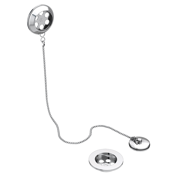 Chatsworth Chrome Retainer Bath Waste with Brass Plug + Link Chain