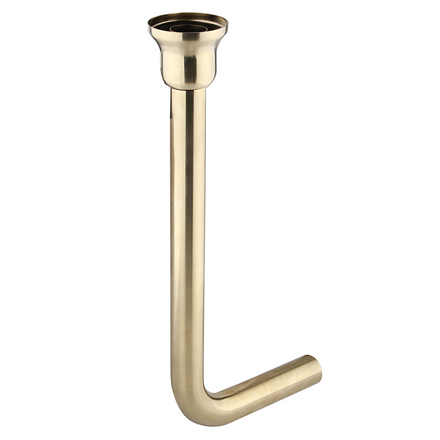 Chatsworth Low Level Flush Pipe Brushed Brass | Victorian Plumbing UK