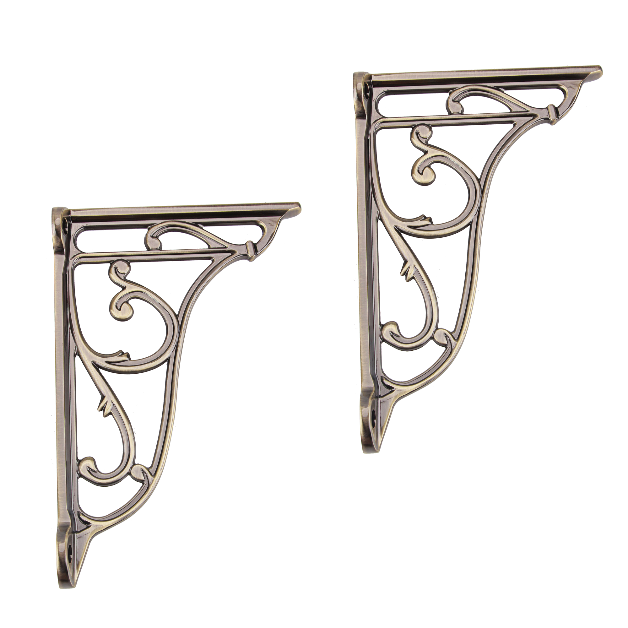 Chatsworth Ornate Cistern/Basin Wall Brackets - Antique Brass
