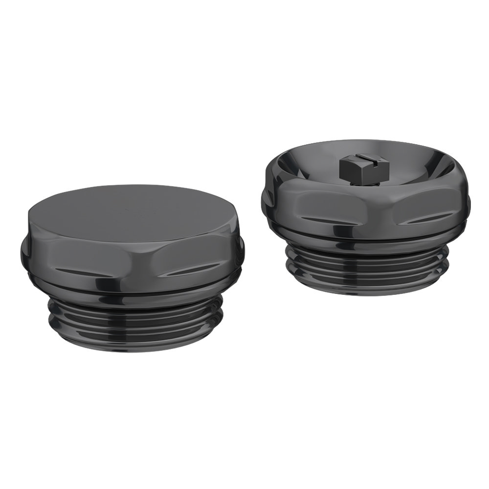 Chatsworth Radiator 1/2" Bleed Valve & Blanking Plug Black Nickel