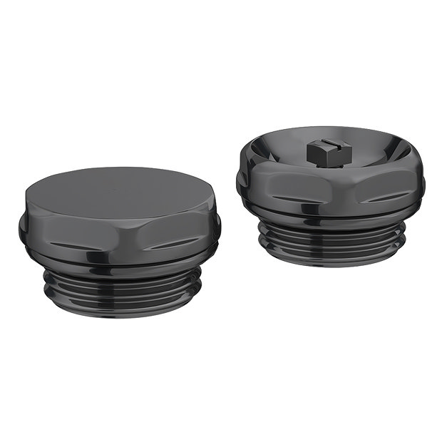 Chatsworth Radiator 1/2" Bleed Valve & Blanking Plug Black Nickel