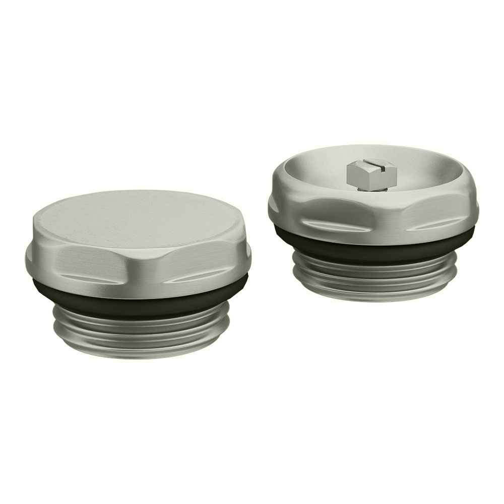 Chatsworth Radiator 1/2" Bleed Valve & Blanking Plug Brushed Nickel