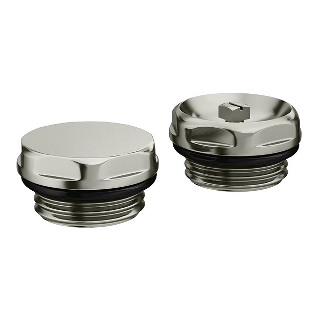 Chatsworth Radiator 1/2" Bleed Valve & Blanking Plug Brushed Nickel