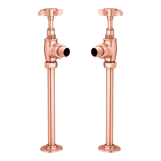 Chatsworth Rose Gold Angled Art Deco Radiator Valves | Victorian ...
