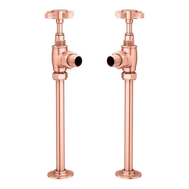 Chatsworth Rose Gold Angled Art Deco Radiator Valves | Victorian ...